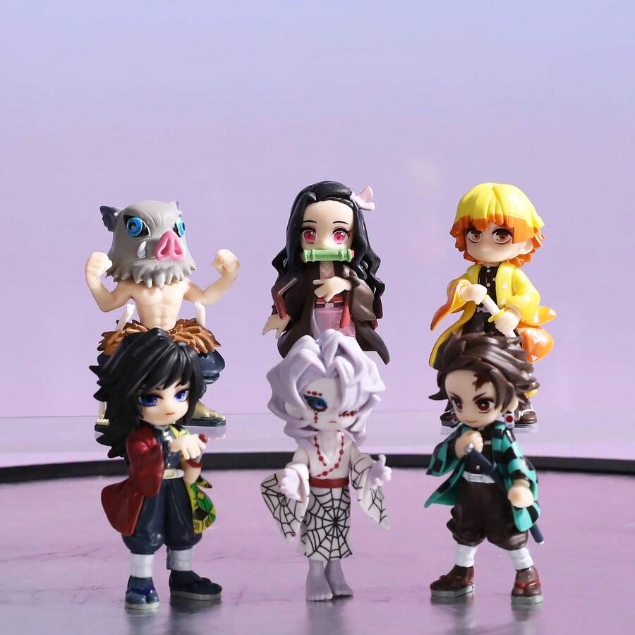 Mini Sitting Figures Set – Tanjiro, Nezuko, Zenitsu, Inosuke & 9 ...