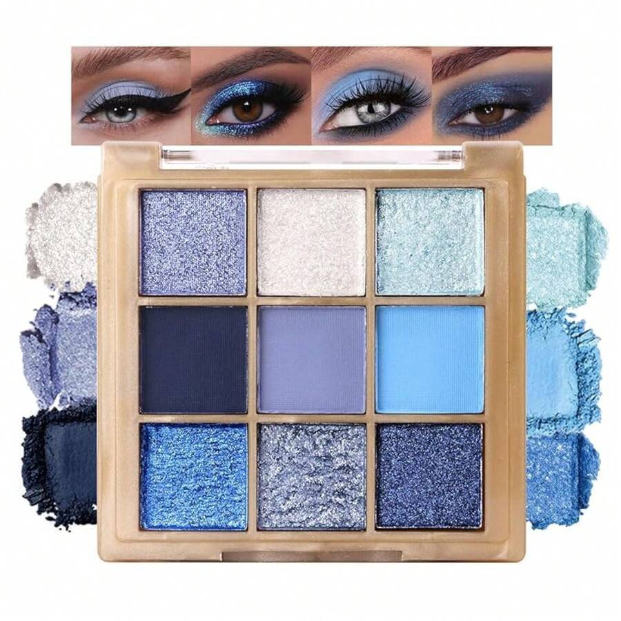 9 Colors Purple Smoky Matte Shimmer Eyeshadow Palette With Mirror Eye ...