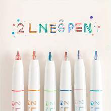 6/4/2/1pc Double-Tipped Colored Markers, Highlighting And Underlining ...