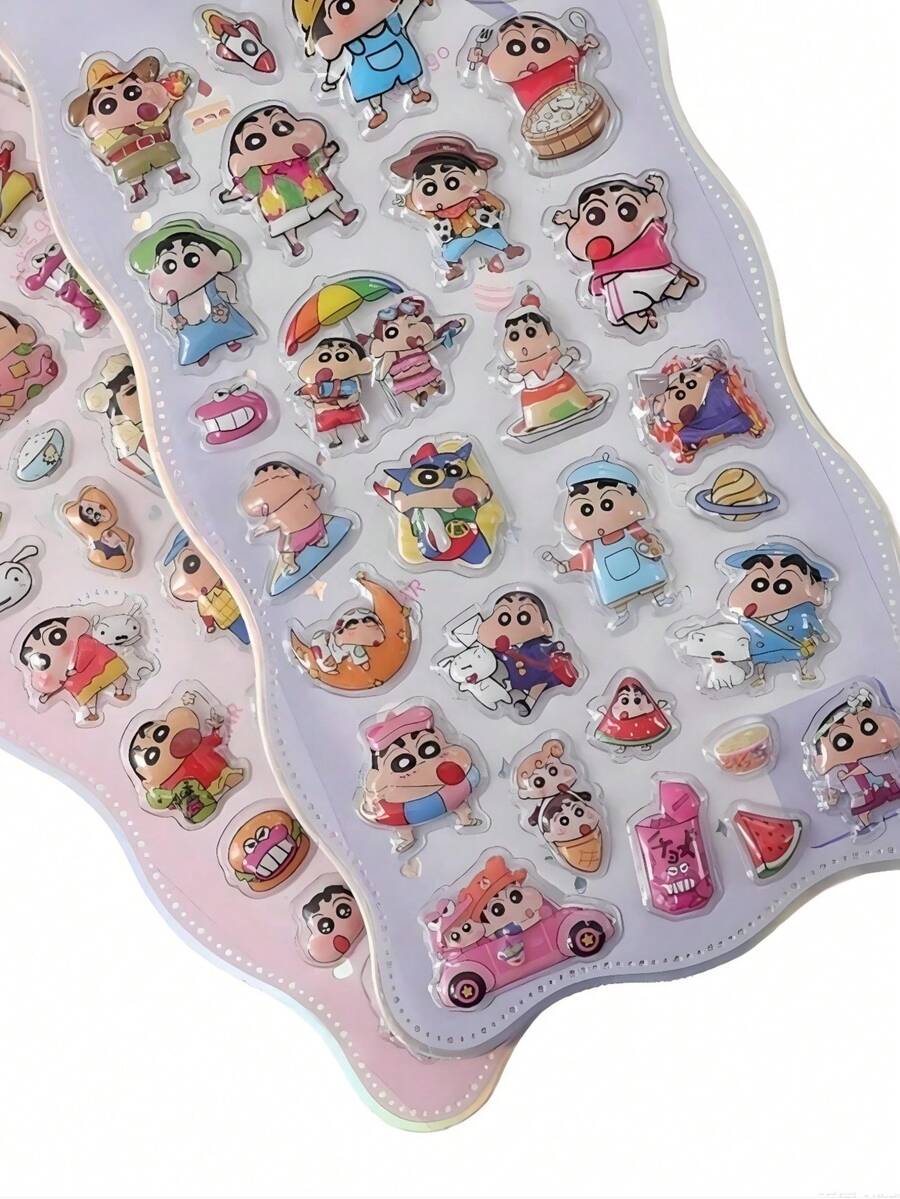 クレヨンしんちゃん かわいい漫画 3Dレリーフ ステッカー ハンドアカウント ダイヤモンド ステッカー 水筒ステッカー | SHEIN JAPAN