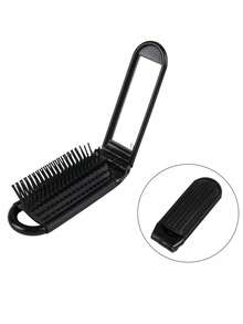 Peine y espejo de maquillaje plegable 2 en 1 en color negro - Portátil ...