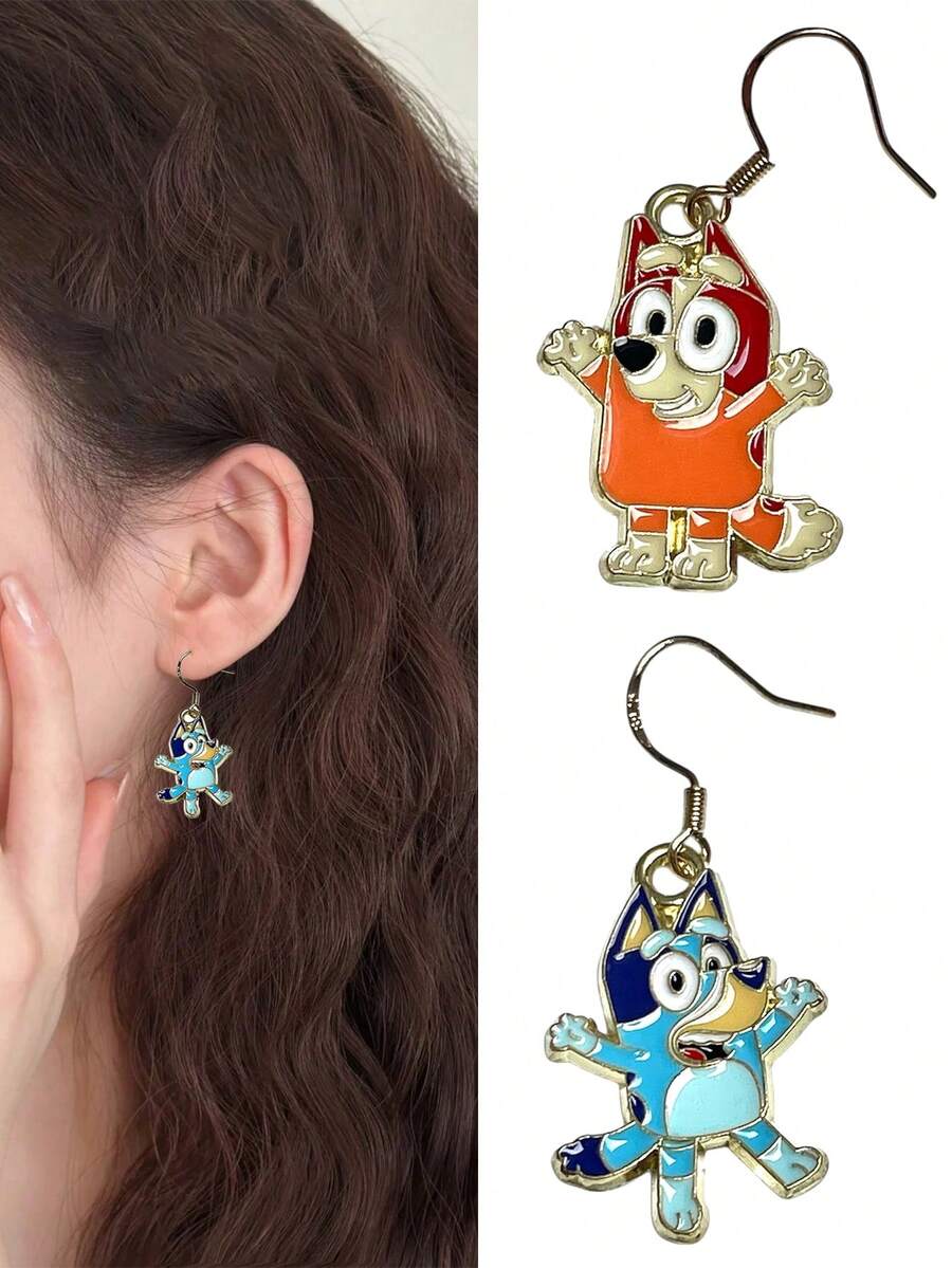 1 Paar Cartoon Figur Bluey Mode einfache Ohrringe süß niedlich frisch ...