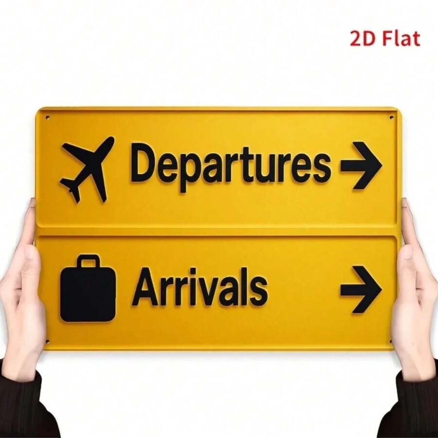 Letrero de metal vintage de "Salidas y Llegadas" del aeropuerto - Arte ...