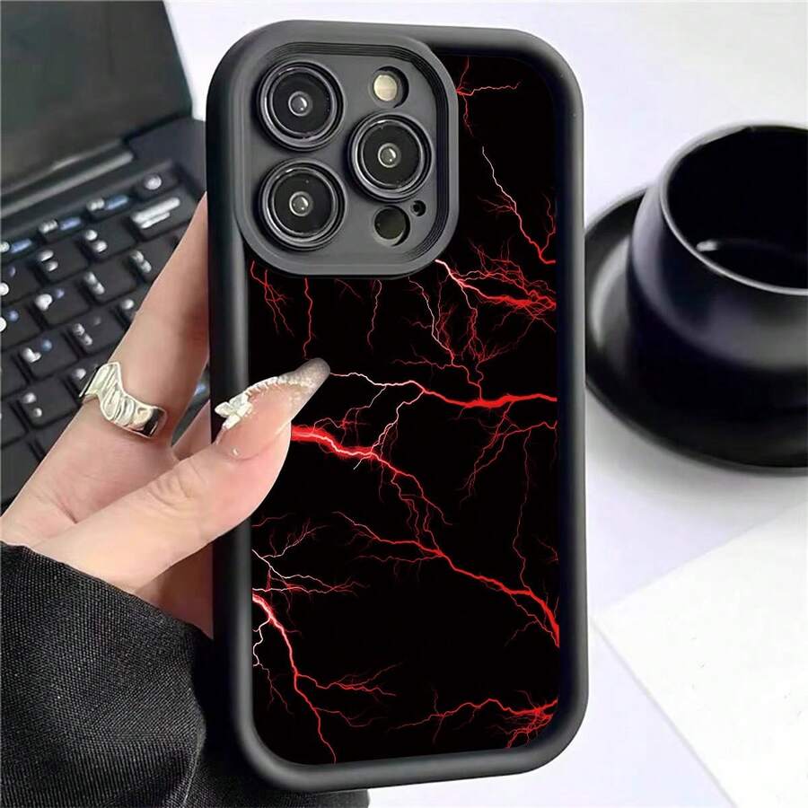 Red Glow Step Black New Groove Compatible 14/15/16/17 Pro Max Phone ...