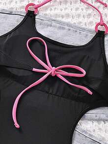 1 Stück einfarbiger sexy geraffter Taille Kurven Rippstrick Badeanzug ...