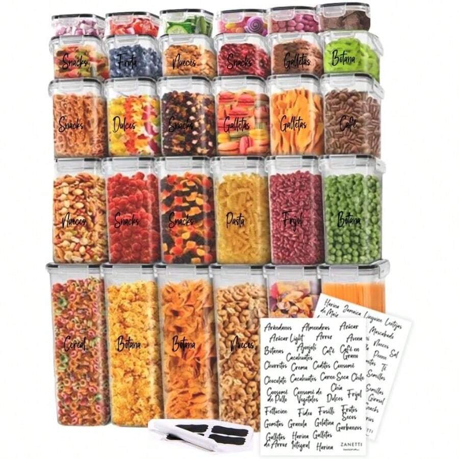 Gsy34Zanetti - Set Of 30 Airtight Plastic Food Storage Containers ...