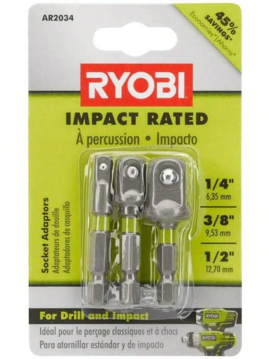 EstiloRYOBI AR2034 - Juego De Adaptadores De Enchufe (3 Piezas)VersióN ...