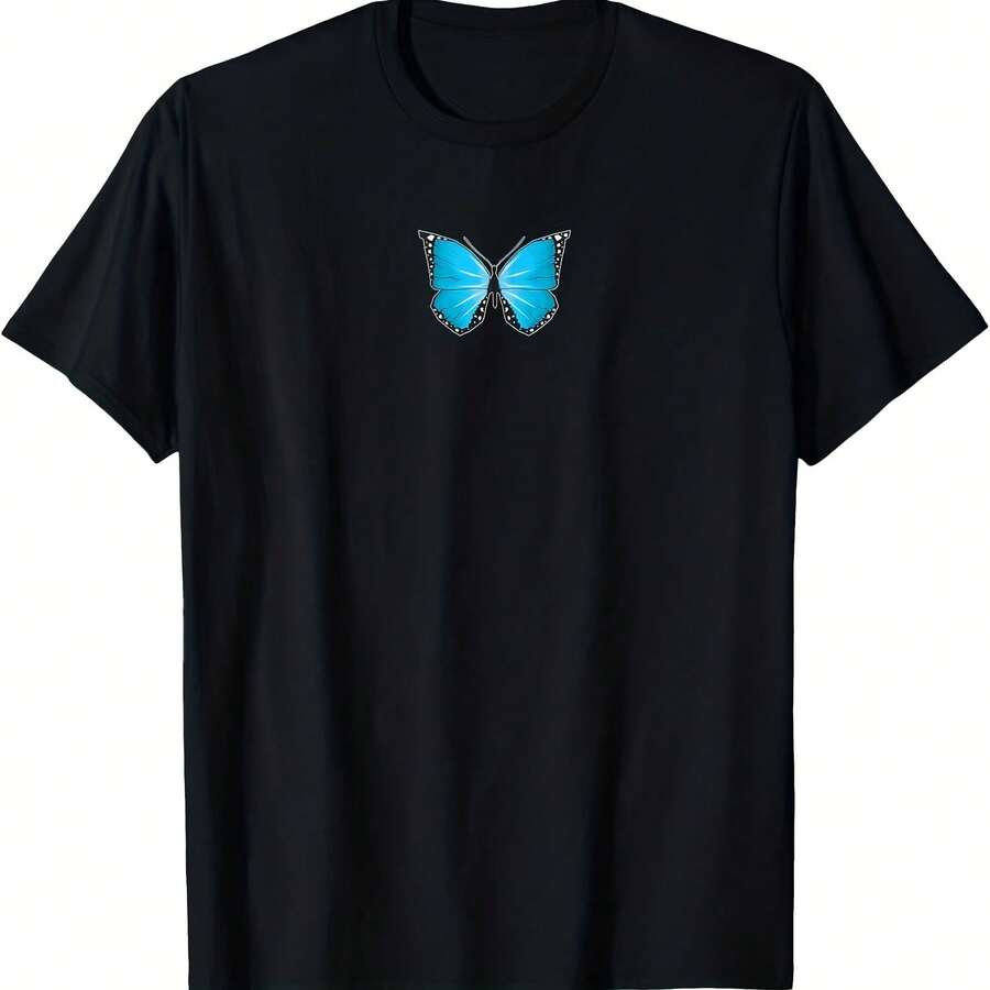 Blue Butterfly Aesthetic Clothing Soft Grunge Girls Wo T-Shirt ...