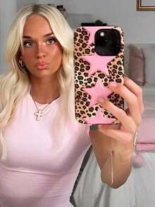 Star Leopard Print Phone Case Suitable For Compatible With 16, 15, 14 ...