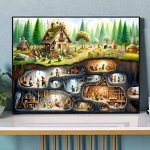 1000 Piece Dwarf Cave Large Puzzle, Humorous Dwarf Theme Puzzle With ...