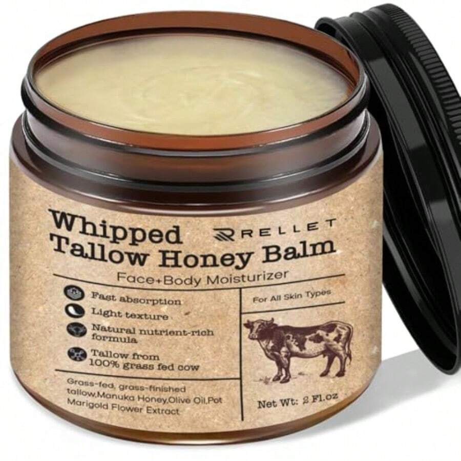 Dzj03 Beef Tallow And Honey Skin Balm: Whipped Grass-Fed Beef Tallow ...