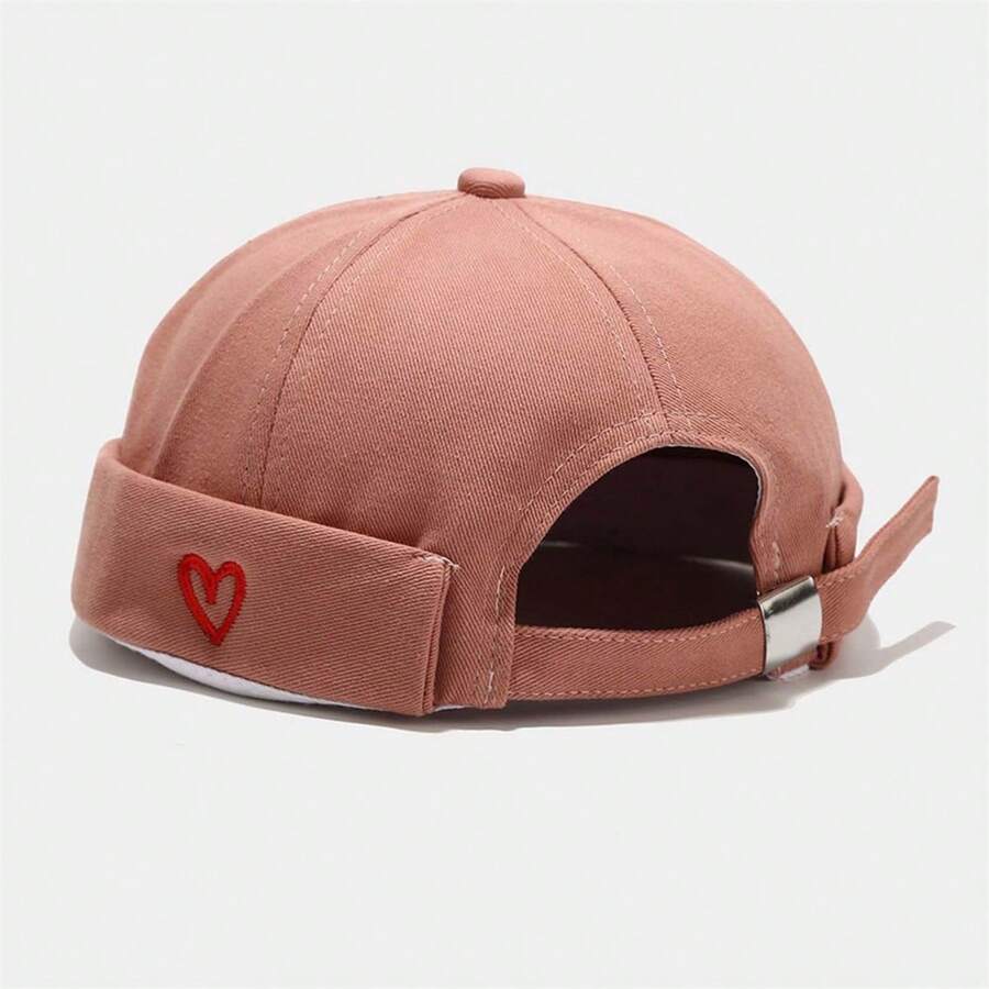 Women Men Docker Cap Hats Heart Embroidered Skull Cap Beanie Worker ...