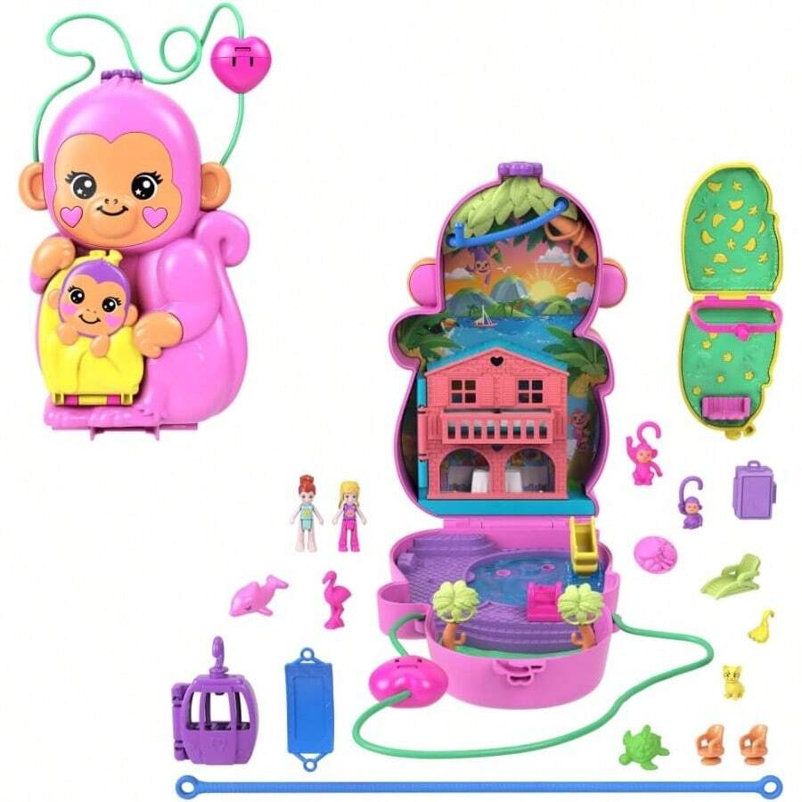 lbyPolly Pocket Set de Juego Compacto Mundo Sorpresa Mamá Changuito ...