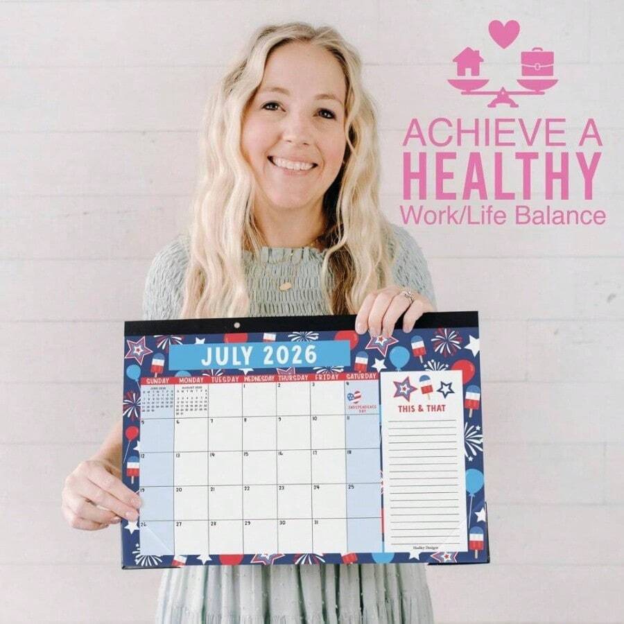 Desk Calendar 2026 - Desktop Calendar 2026, 18 Month Large Desk ...