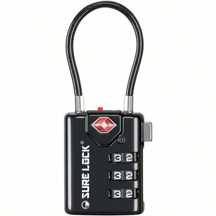 SLAW SURE LOCK TSA Compatible Travel Luggage Locks Inspection Indicator ...