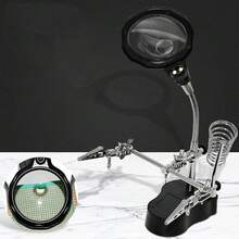 US 1 Pc Helping Hand Magnifier Work Station Soldering Solder Iron Stand ...