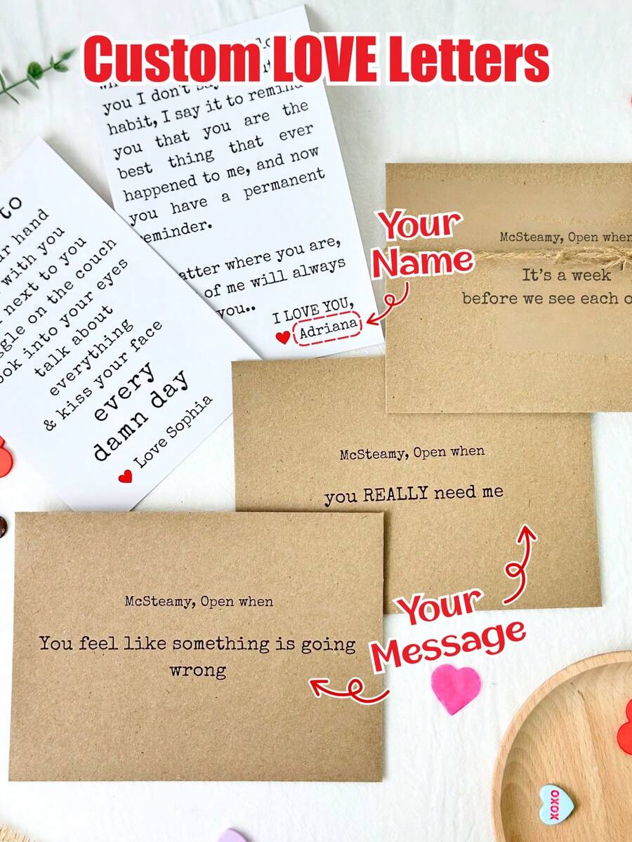 1/3/5pcs Personalized Custom Letter, Valentine's Day Gift, Couple ...