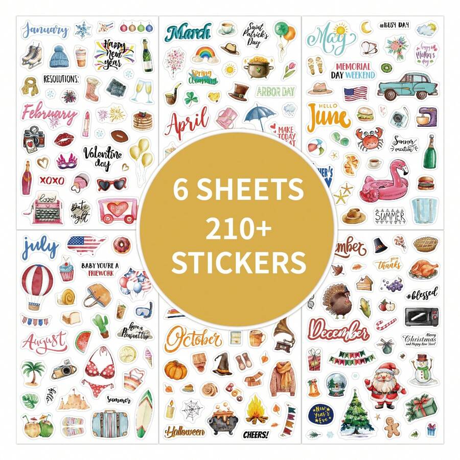 210pcs Cute Holiday & Seasonal Planning Stickers, Great For Daily ...