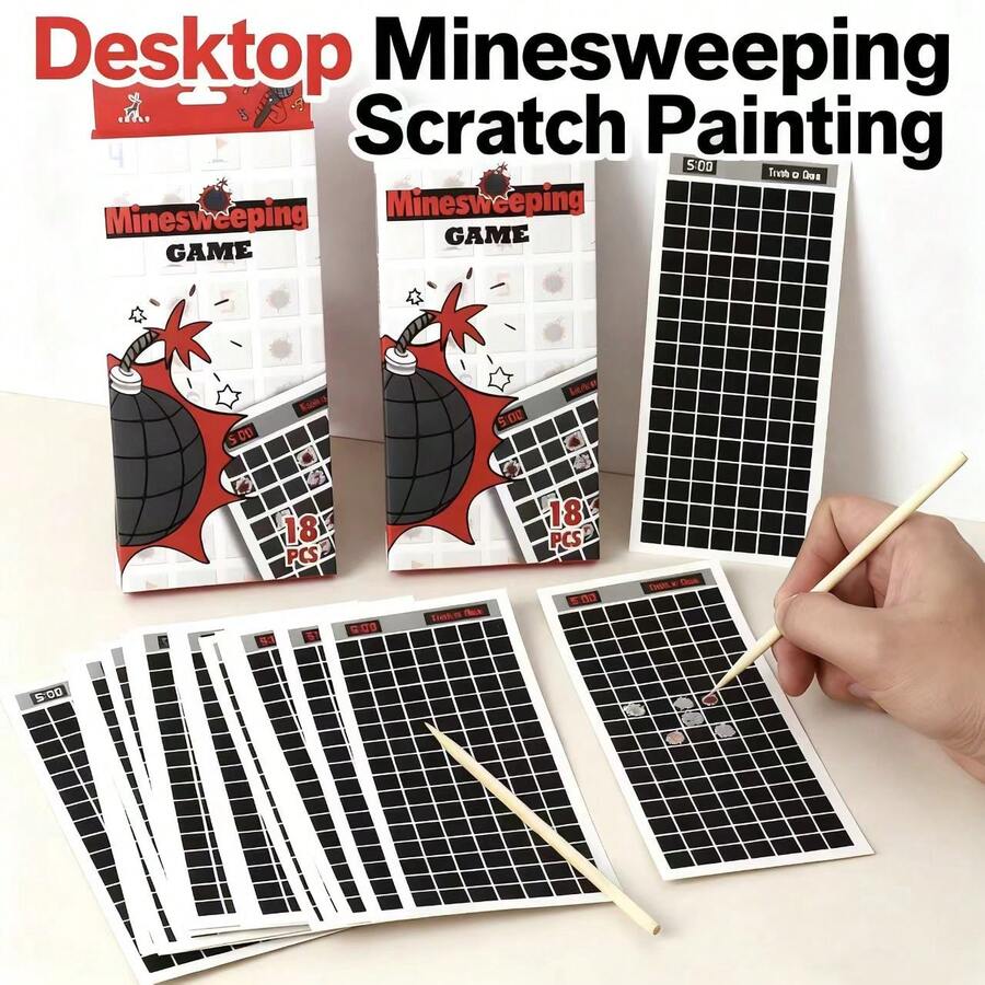 Creative Minesweeper Scratch Art Cards, Interactive Toy Game - Suitable ...