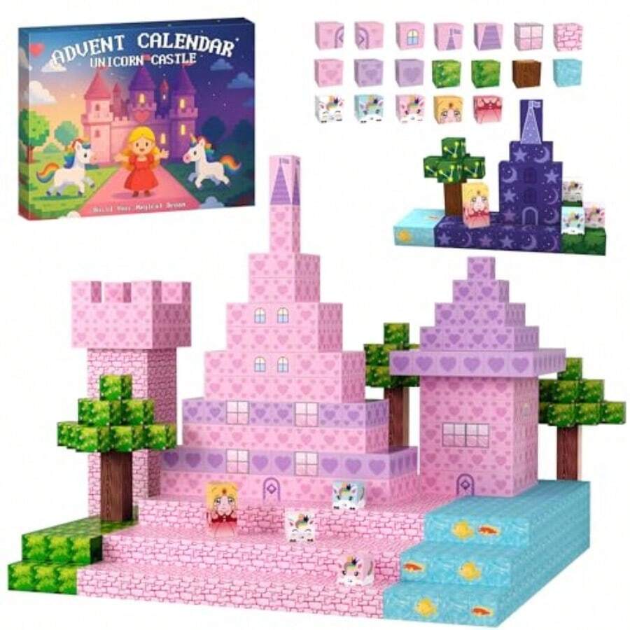 LBYMagnetic Blocks Advent Calendar 2025 for Girls 24 Days of Christmas ...