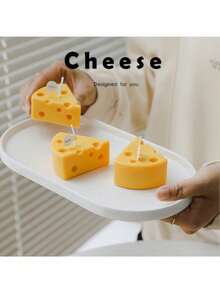 1pc Handmade Cheese-Shaped Scented Candle (Cheese Fragrance) - Ideal ...