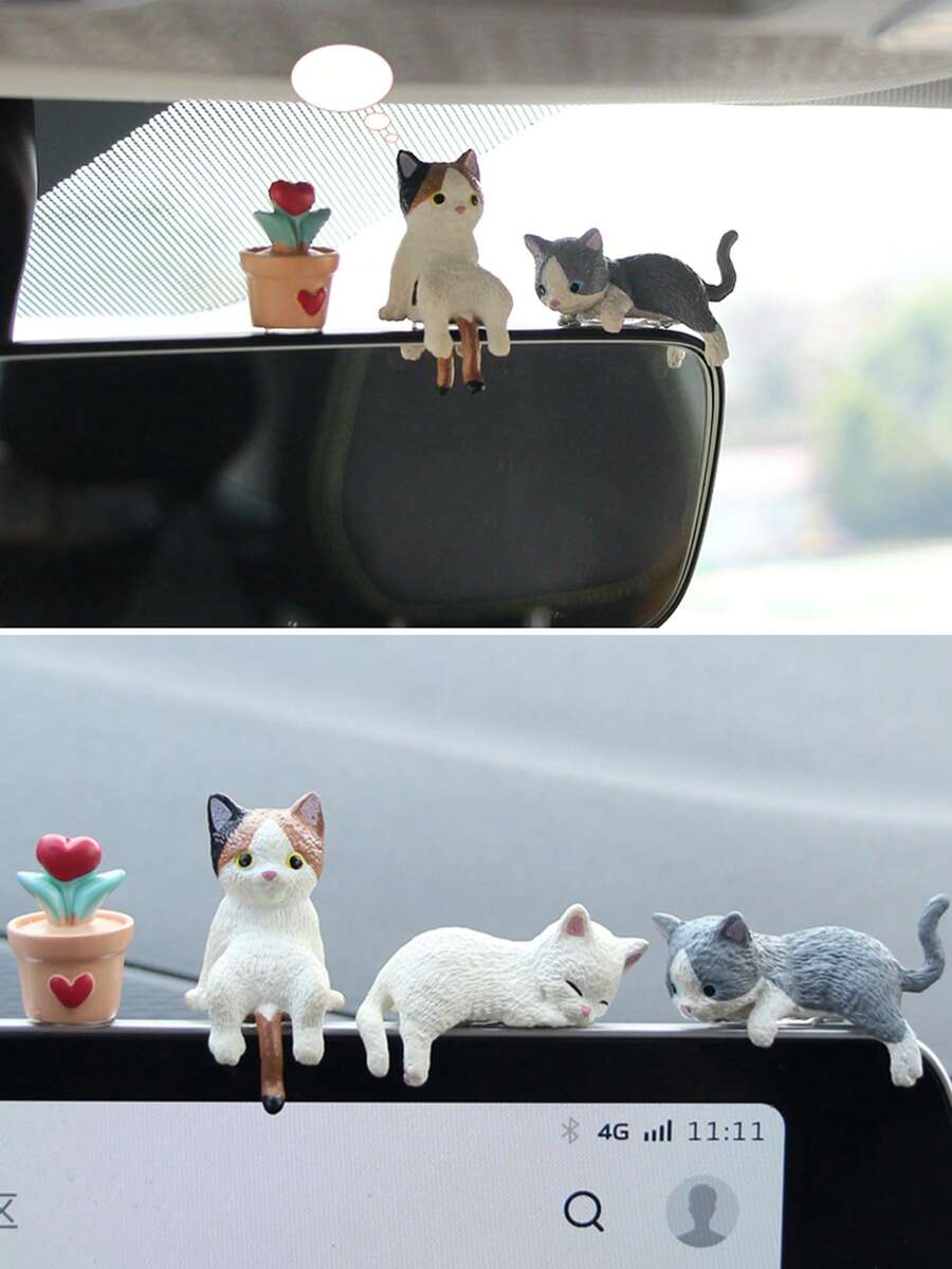 Cute Cat Car Decor, Automotive Interior Decoration, Ornament For Car ...