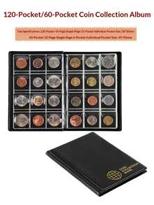 1pc Commemorative Coin Collector Holder, Coin Album With 120 ...