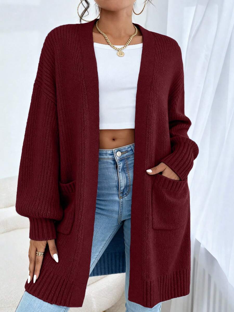 Fall Women's Long-Sleeved Cardigan Sweater Fashionable Winter Front ...