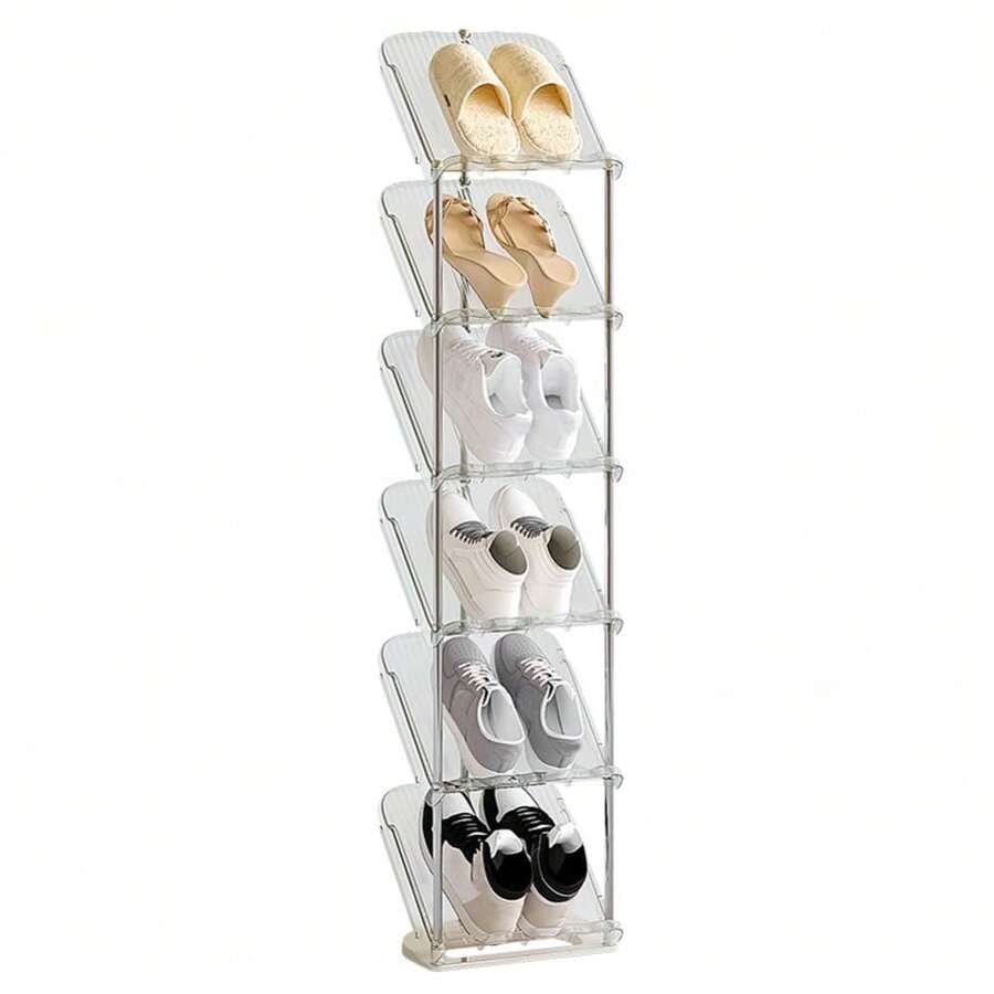 Techigher 6 Tiers Sloping Narrow Shoe Rack, Free Standing Vertical ...