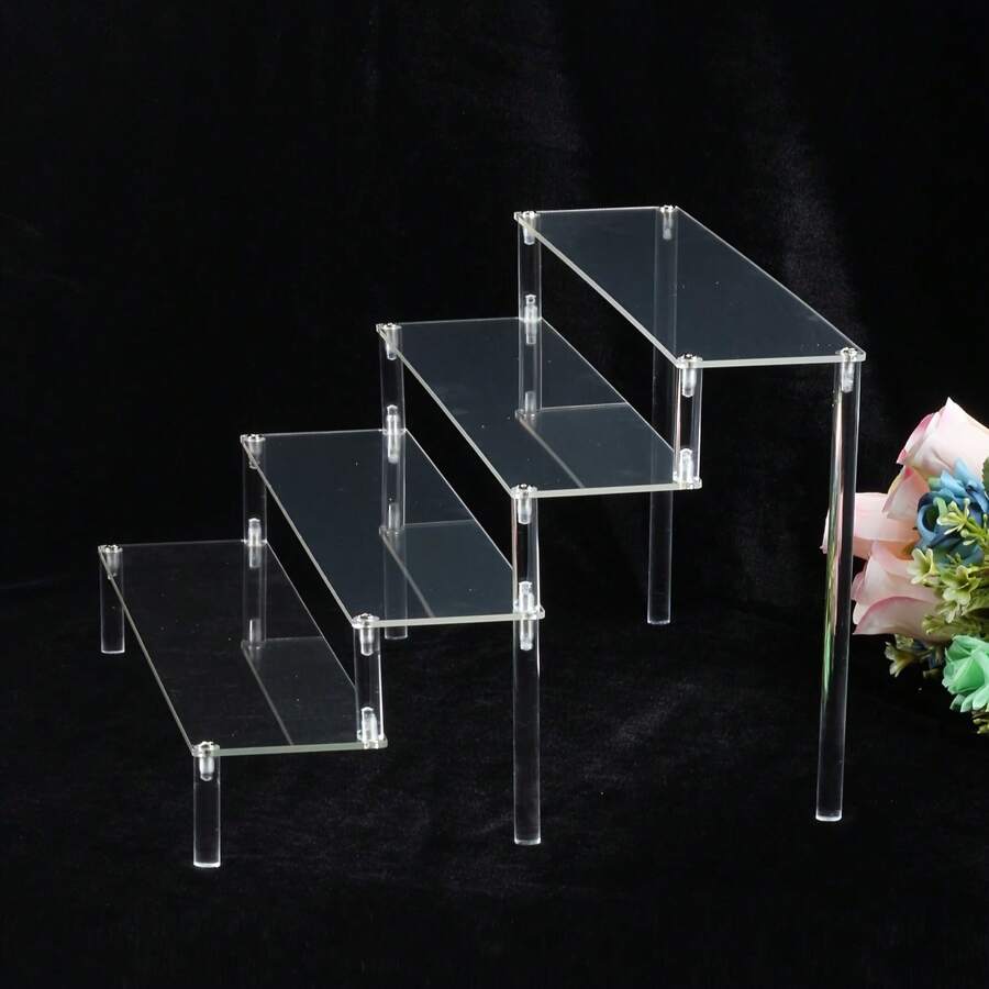 1pc Acrylic Display Rack, 1-5 Tier Trapezoid Display Shelf, Home ...
