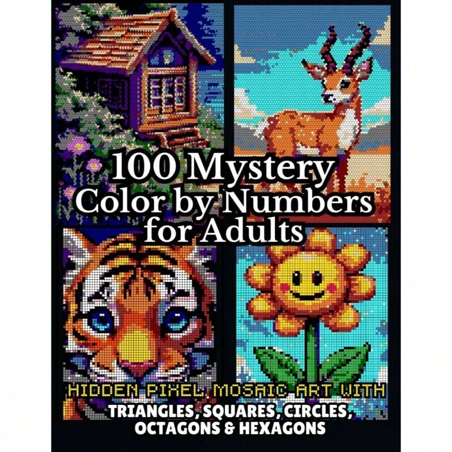Mystery Color By Numbers Adults: Hidden Pixel Art With Triangles ...