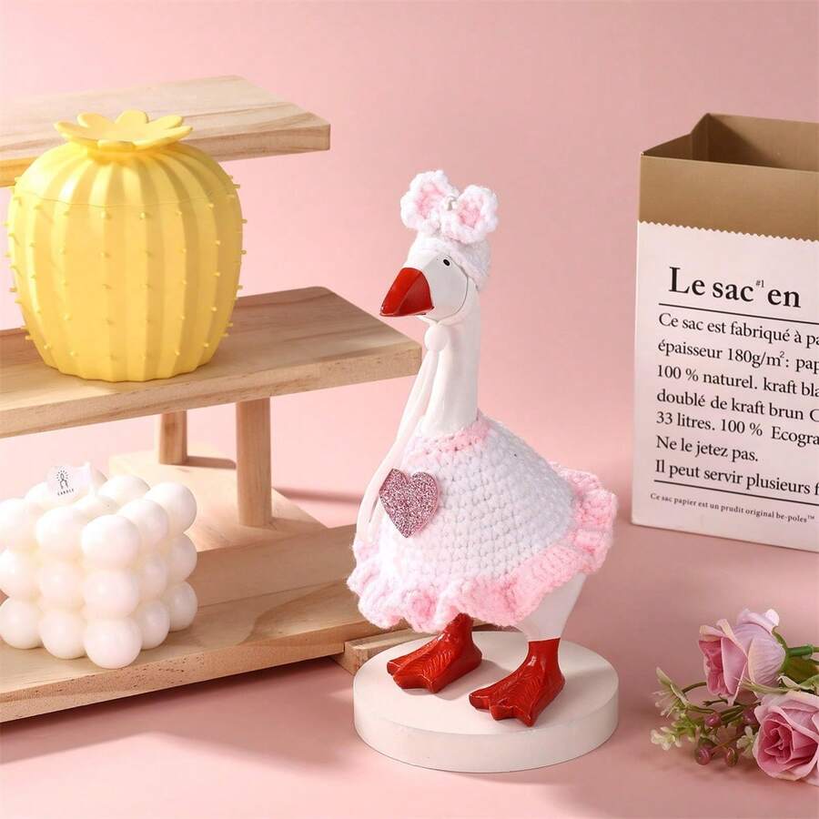 Desk Goose Outfits For 7inch Goose, Cute Knitted Clothing And Hat, Mini ...