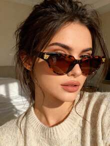 1pc Triangle Cat Eye Rivet Fashion Fashion Glasses, New European And ...