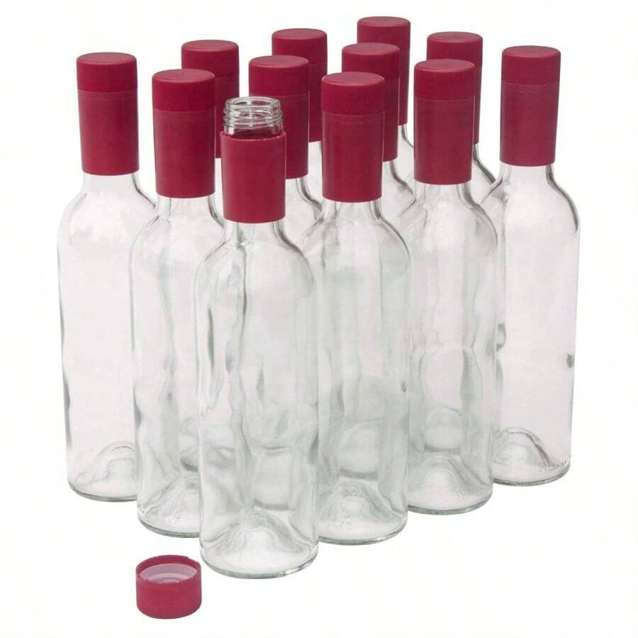 375ml Glass Wine Bottles With Red Twist - N - Seal Capsules - Case Of ...