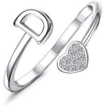 Milacolato Stainless Steel Initial Rings For Women Teen Girl 18K Gold ...