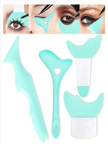 3pcs/4pcs Silicone Eyeliner Stencil Crescent Moon Makeup Eyeliner Auxiliary Tool, Beauty Ruler ...