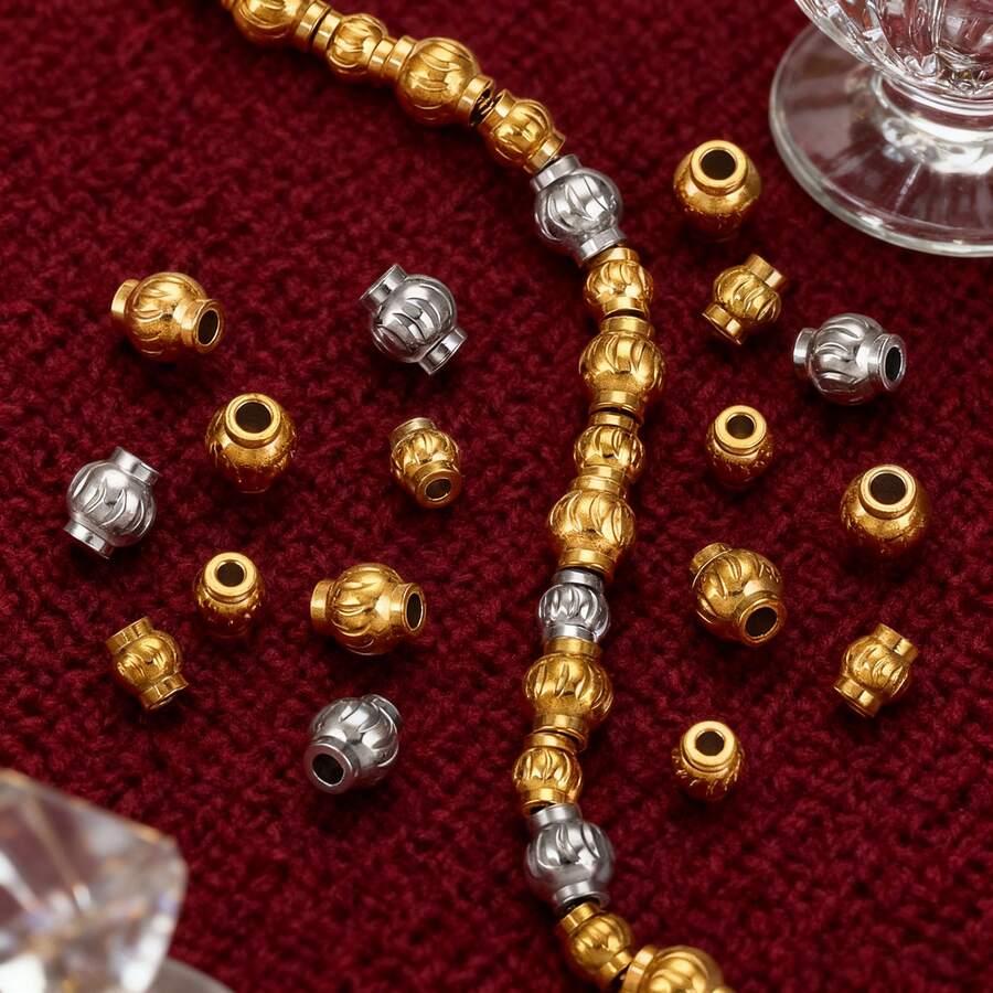 10/20pcs Lot Stainless Steel Drum Fat Big Belly Spacer Beads Gold ...