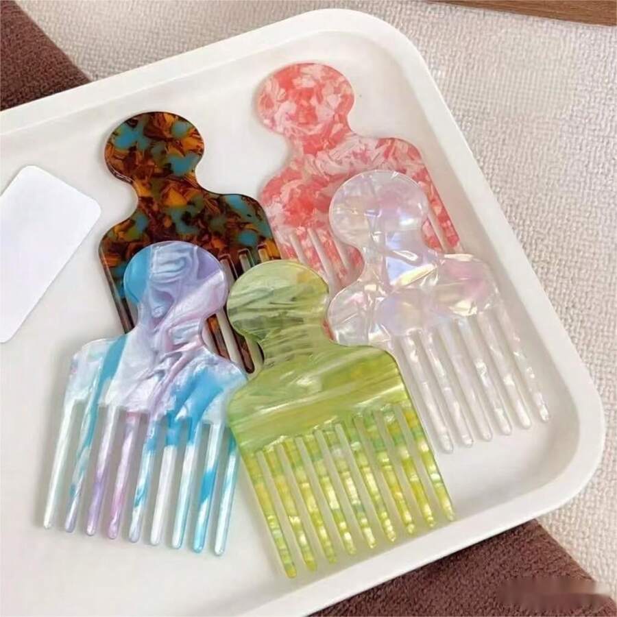 1pc European-Style Acetate Fine-Tooth Portable Pocket Acetate Comb ...