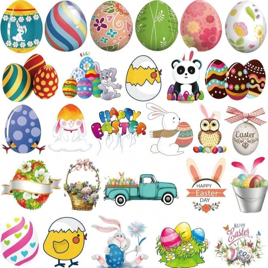 200Pcs Easter Stickers, Easter Egg Bunny Individual Stickers For Kids ...