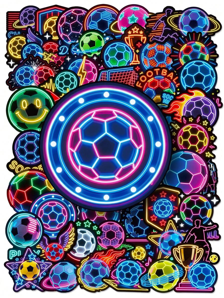 50pcs Football Stickers, Water Bottle Stickers, Laptop Stickers, Vinyl ...