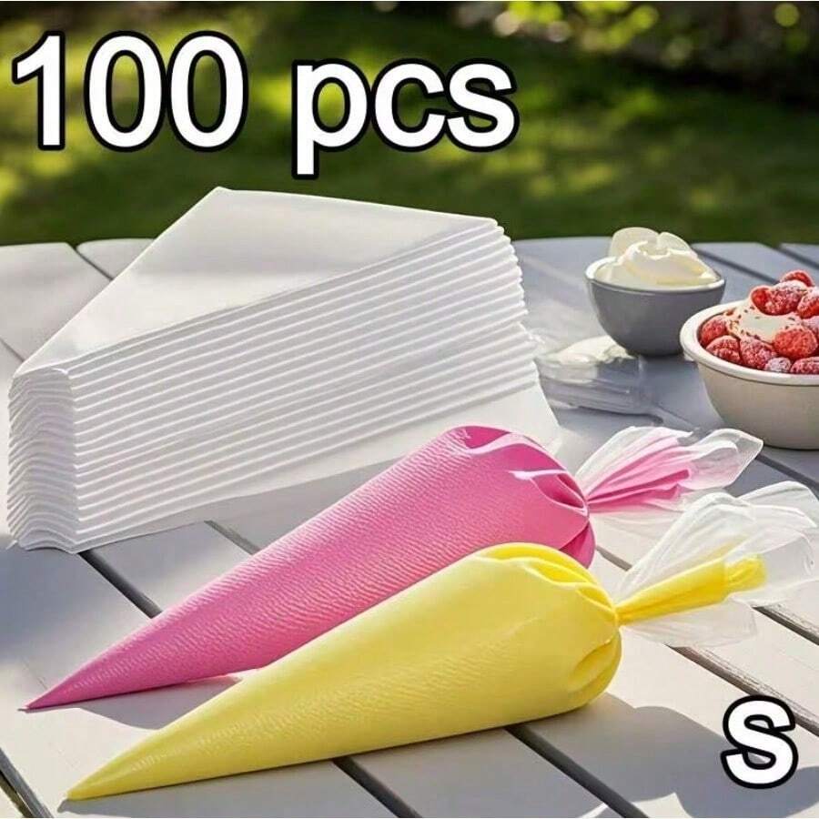 100pcs Anti-Burst Thick Disposable Pastry Bags For Cake Cookie Cupcake ...
