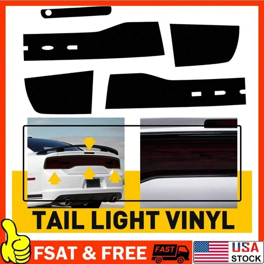 FOR 11-14 DODGE CHARGER SMOKE TAIL LIGHT PRECUT TINT COVER SMOKED ...