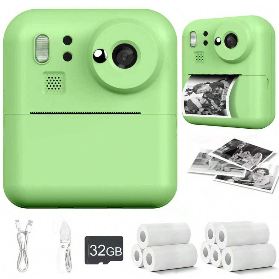 Kids Camera Instant Print, 1080P HD Dual-Lens Selfie,Toddler Digital ...