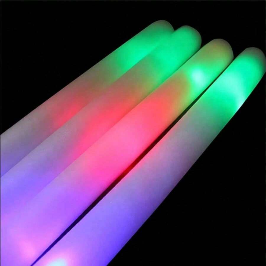 100 PCS Foam Glow Sticks 3 Flashing Modes For Wedding,Concert, Rave ...