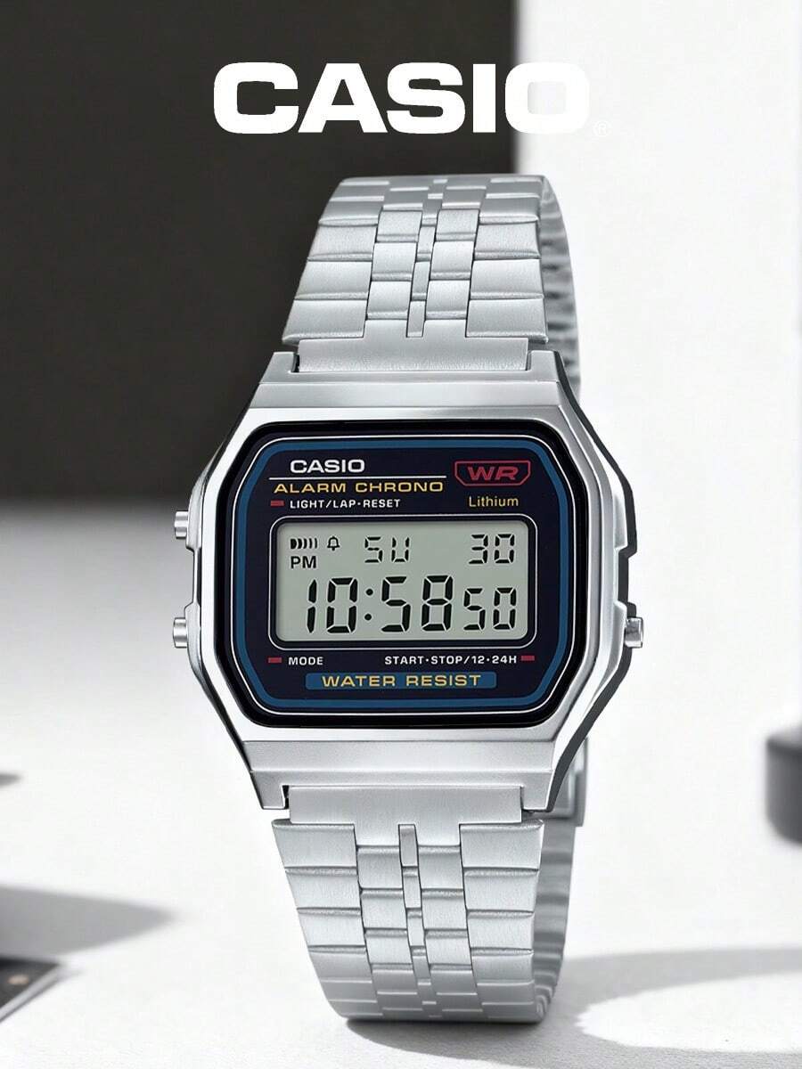 Casio Reloj digital clásico para hombre, con correa de acero inoxidable ...