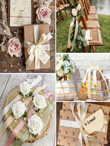 1 Rollo de Cinta de Satén de Poliéster - Para Cajas de Regalo, Cajas de ...