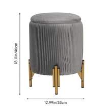 LIVINGANDHOME Living And Home Multi-Functional Pleated Storage Ottoman ...