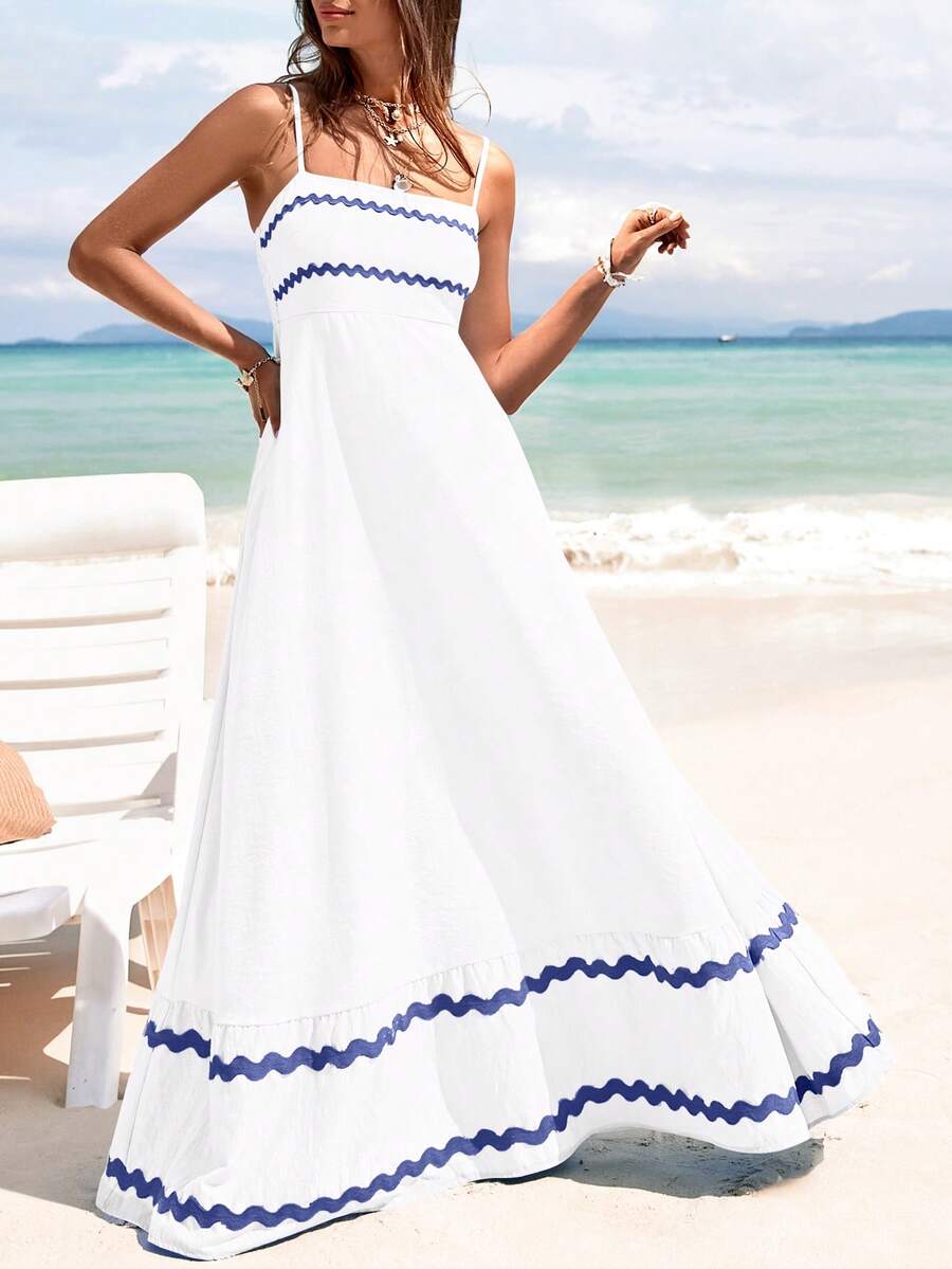 Women's Spring Summer Flowy Maxi Dress Casual Sleeveless Spaghetti ...