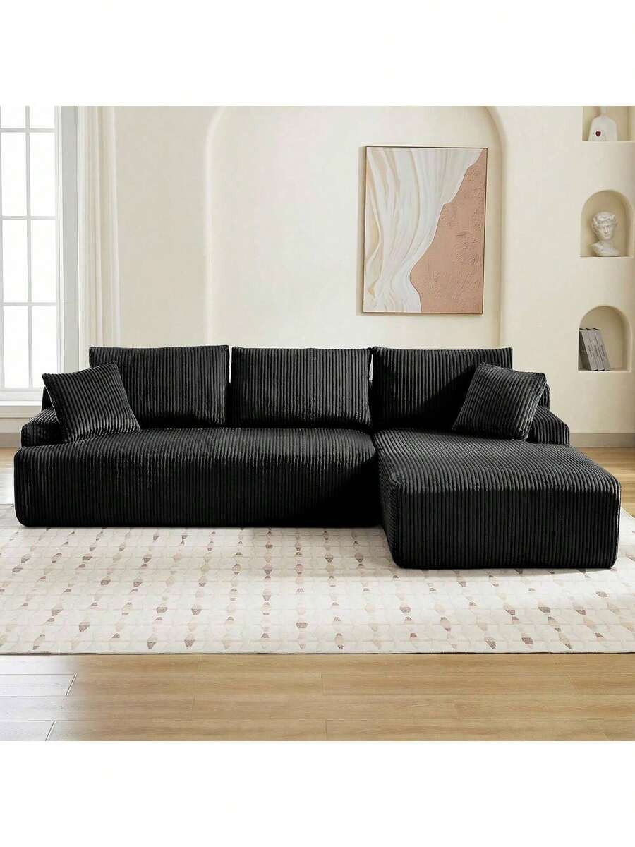 Dragonpad Modular Cloud Couch Corduroy Sofa With Chaise Sectional Couch ...