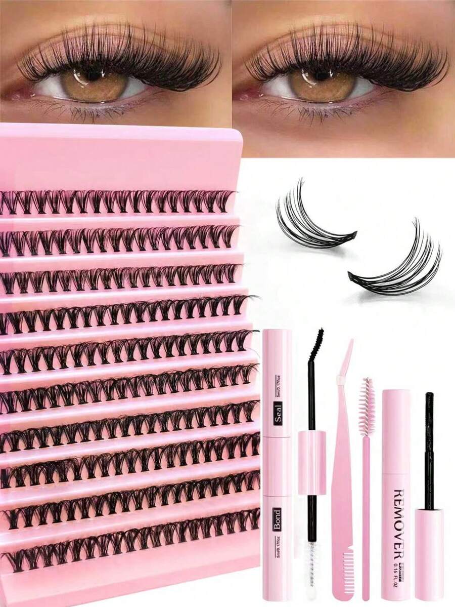 200PCS DIY Eyelash Extension Kit - Includes False Lashes, Glue, Remover ...